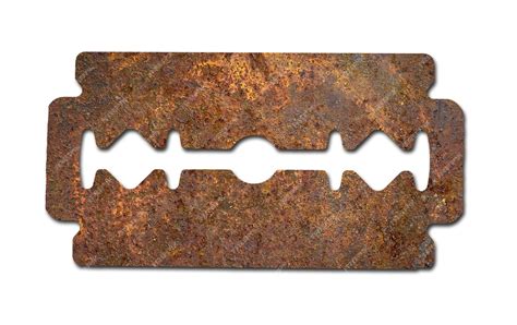 Premium Photo Corrosive Rust On The Razor Blade Isolated On White