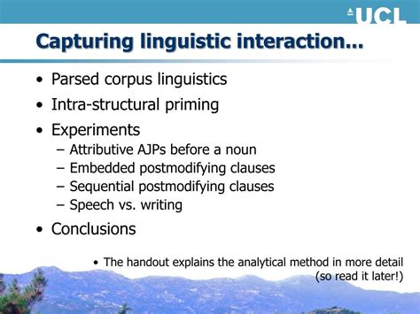 Ppt Capturing Patterns Of Linguistic Interaction In A Parsed Corpus Powerpoint Presentation