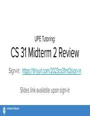 CS 31 Midterm 2 Review Arrays Passing Arrays To Functions And Course Hero