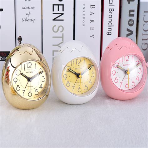 Rhythm Cute Egg Shape Alarm Clock Ultra Silent Jum Vicedeal