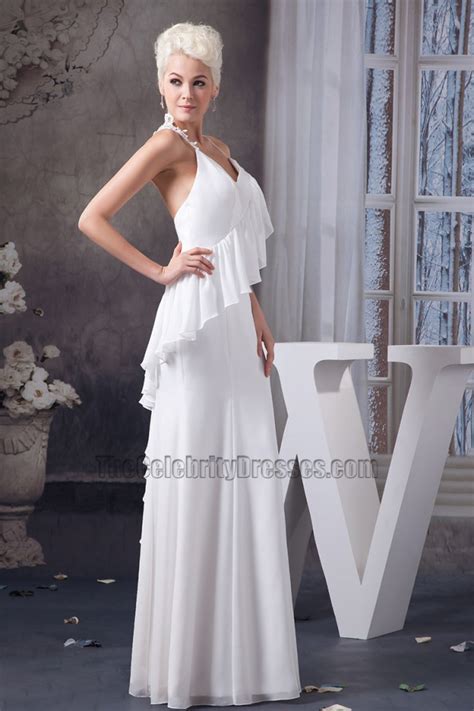 Sexy White Spaghetti Straps Backless Formal Gown Wedding Dress