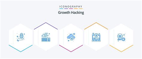 Hacking 25 Blue Icon Pack Including Hacker Secure Cloud Profile