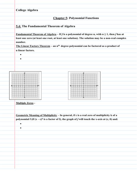 polynomial functions fundamental theorem of algebra