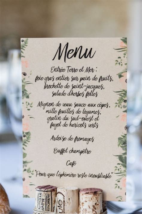 Menus printaniers 35 idées pour de jolies tables de mariage Idee