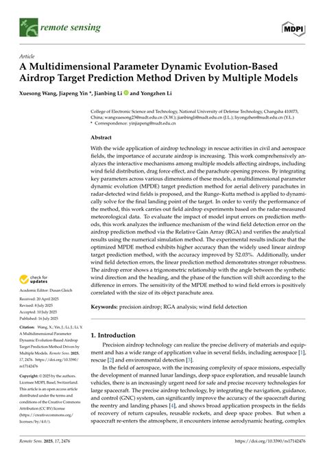 Pdf A Multidimensional Parameter Dynamic Evolution Based Airdrop