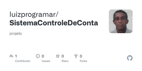 GitHub Luizprogramar SistemaControleDeConta Projeto