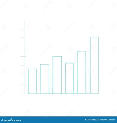 Simple Blue Line Bar Chart With Growth Stock Illustration