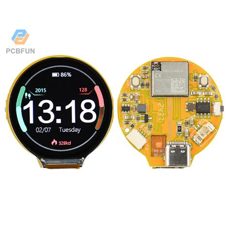 Pcbfun Esp32 C3 Wifi บอร์ดพัฒนาบลูทูธโมดูลจอแสดงผลวงกลมขนาด 128 นิ้ว