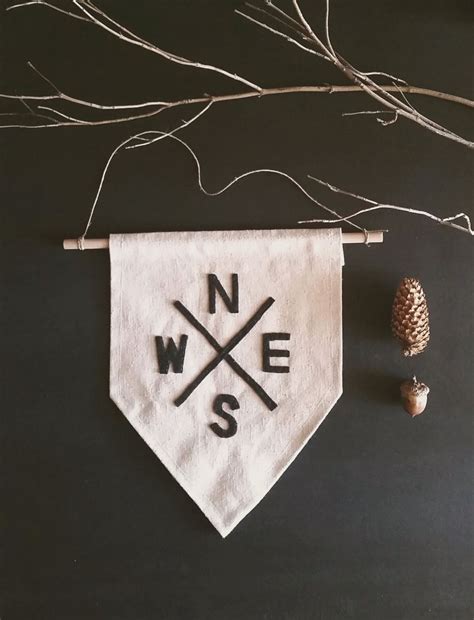 Large Canvas Compass Wall Banner By Aspenandoak On Etsy Wall Banner