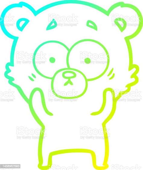 놀란 북극곰 만화의 차가운 그라데이션 선 그리기 걱정하는에 대한 스톡 벡터 아트 및 기타 이미지 걱정하는 곰 그라데이션
