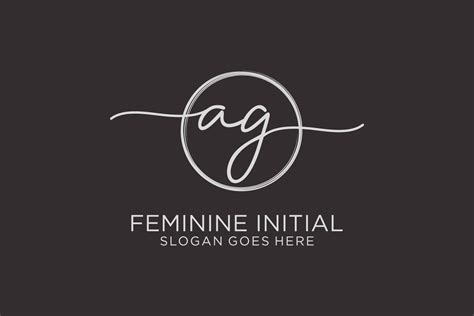 Initial AG Handwriting Logo With Circle Template Vector Logo Of Initial