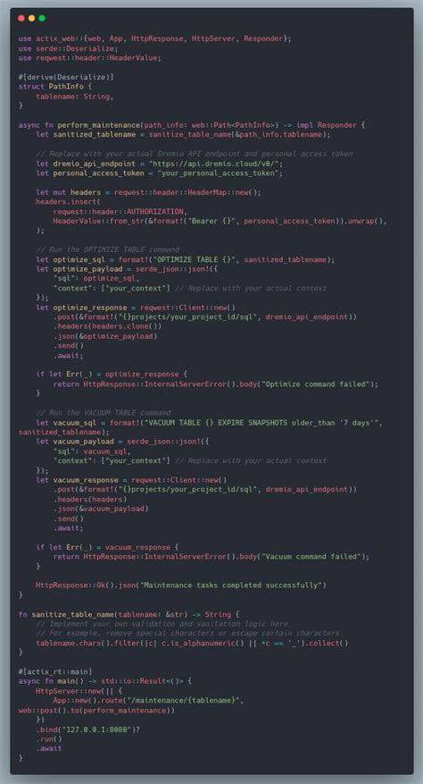 Using Rustactix To Auto Schedule Apache Iceberg Table Maintenance