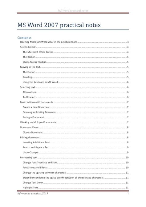 PDF MS Word 2007 Practical Notes 0909 1 MS Word Practical Notes