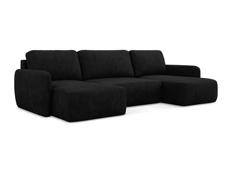 Wohnlandschaft Mit Schlaffunktion Chenille Schwarz Lilo