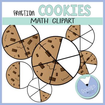 Fraction Chocolate Chip Cookies Math Clipart By Doodles And Digits