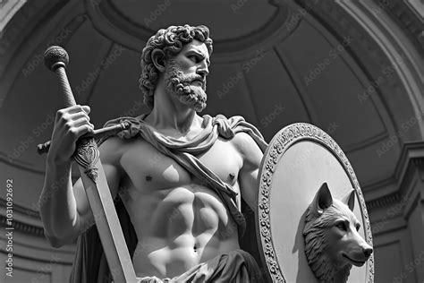 ภาพประกอบ Stock Romulus and Remus statue of muscular greek strong
