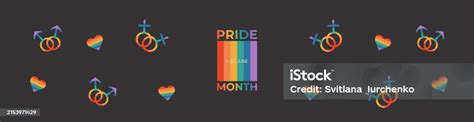 Lgbtq 프라이드의 달 배너 템플릿 와 무지개 깃발 와 성별 표시 게이 퍼레이드 축하 벡터 일러스트 레이 션 Lgbt