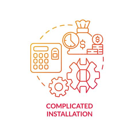 Complicated Installation Red Gradient Concept Icon Data Complicated