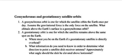 Solvedgeusynchronus And Geostationary Satellite Orbits Geosynchronus