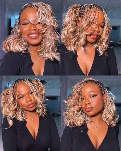 Blonde Short French Curl Braids Inspo French Curl Crochet Hair