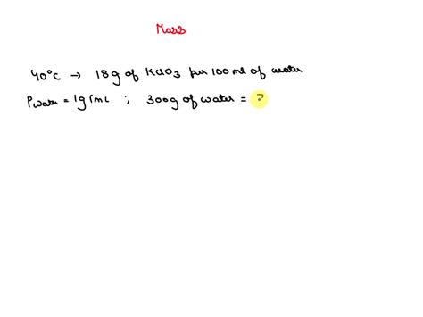 Solved A Saturated Solution Of Kclo3 Was Made With 300 G Of Water At