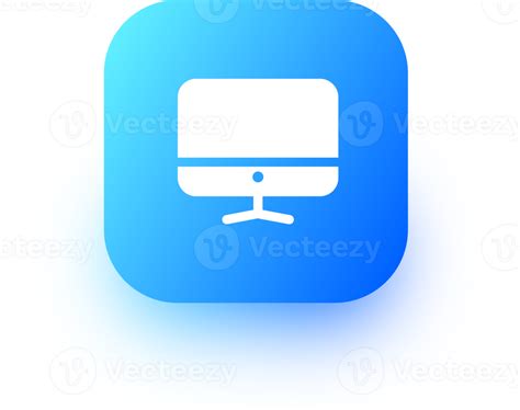 Computer Icon In Square Gradient Colors Desktop Monitor Signs
