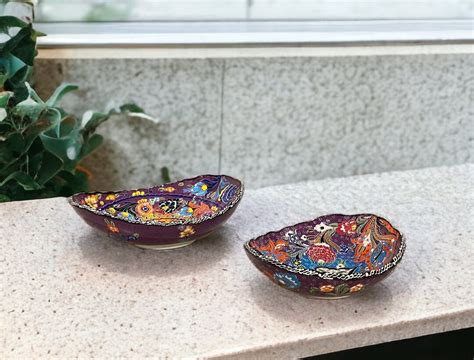Handmade Ceramic Oval Bowl Decorative Ceramic Bowl Handmade Bowl Set