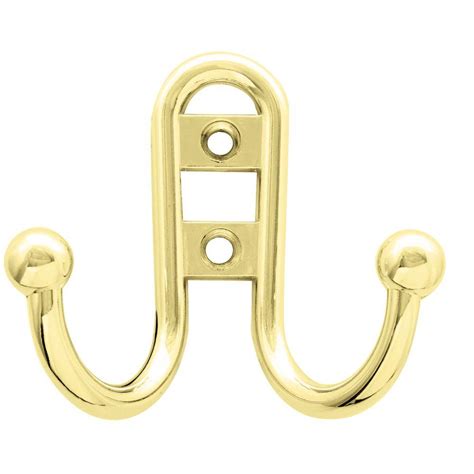 Liberty 2 710 In Polished Brass Ball End Double Robe Hook B46115z Pb