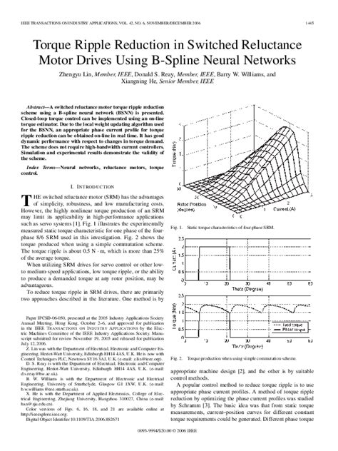 Pdf Torque Ripple Reduction In Switched Reluctance Motor Drives Using