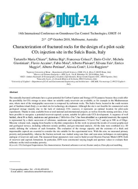 Pdf Fractured Rock Analysis For Co2 Storage In Italy