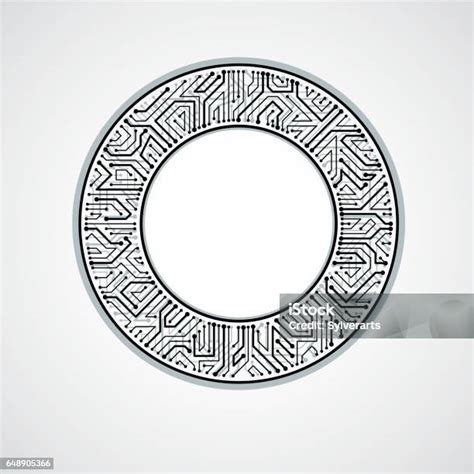 벡터 추상 컴퓨터 회로 기판 그림 연결 단색 원형 기술 요소 전자 테마 웹 디자인 0명에 대한 스톡 벡터 아트 및 기타 이미지 0명 Cpu 검은색 Istock