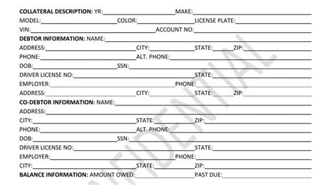 Repossession Assignment Form ≡ Fill Out Printable Pdf Forms Online
