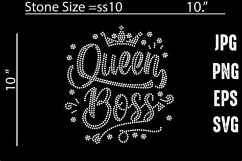 Queen Boss Rhinestone Template Graphic By Mandala Design Creative Fabrica