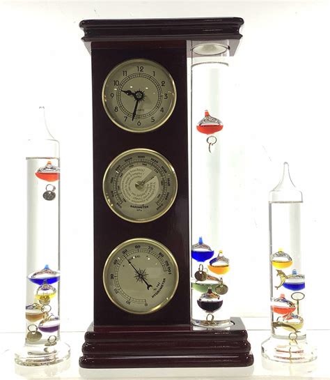 Lot 3pc Galileo Glass Thermometers Barometer