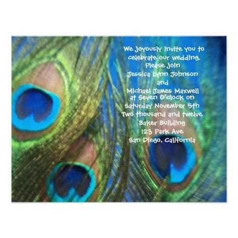 Blue Peacock Wedding Invitation Zazzle Peacock Wedding Invitations