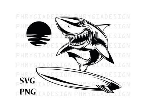 Surfing Shark Svg Png Shark Svg Shark Silhouette Shark Clipart