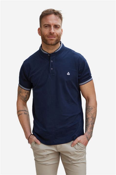 Visconti ΑΝΔΡΙΚΗ ΜΠΛΟΥΖΑ ΜΕ ΜΑΟ ΓΙΑΚΑ ΠΙΚΕ ΒΑΜΒΑΚΕΡΗ ΜΠΛΕ 2783 2