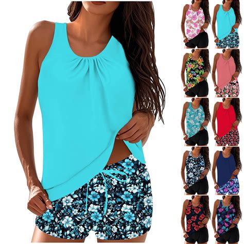 Frostluinai Women Tankini Swimsuit With Shorts Tummy Control Two Piece Bathing Suit 2025