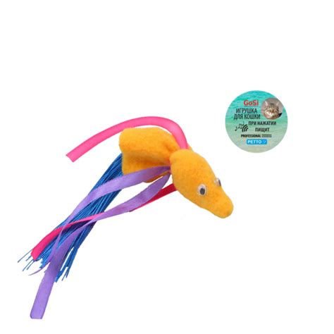 sh-07304 Игрушка Золотая Рыбка желтая с пищалкой. Кружок - PETTO