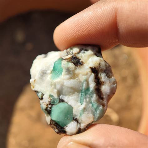 Raw Colombian Emerald Specimen Emerald In Matrix Crystal Etsy