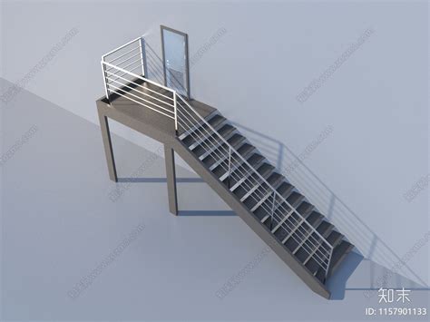 现代户外钢架楼梯3d模型下载【id 1157901133】 知末3d模型网