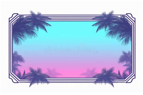 Palmeras Y Fondo Azul Y Rosa Stock De Ilustración Ilustración De