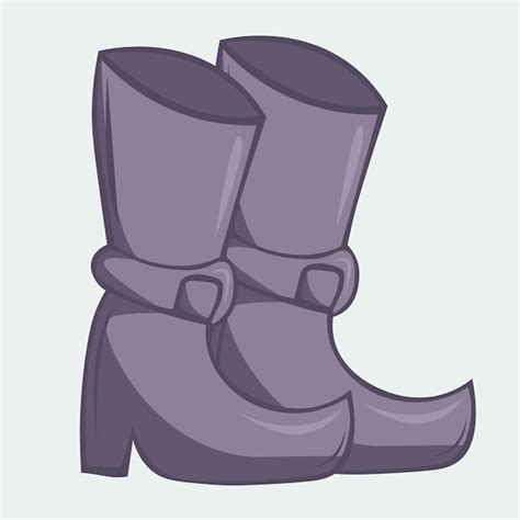 Ilustración De Vector De Botas De Bruja Púrpura Dibujadas A Mano