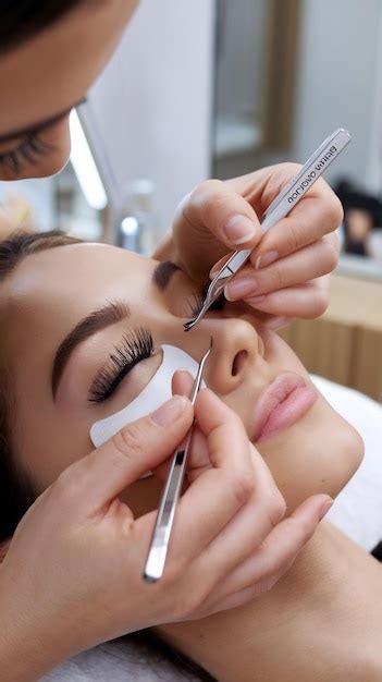 The Procedure Of Classical Eyelash Extension Beautiful Female Eyes