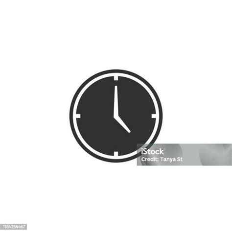 Icône Dhorloge Illustration Simple De Conception Plate De Vecteur