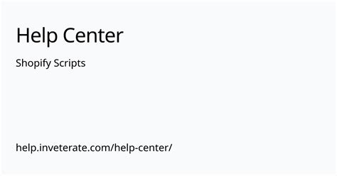 Shopify Scripts Help Center