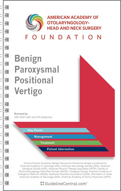 Benign Paroxysmal Positional Vertigo Guidelines Pocket Guide Guideline Central