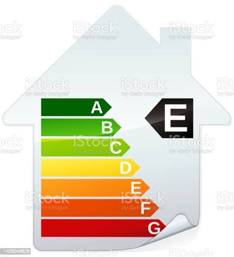 Class E Building Energy Efficiency Sticker Stock Illustration