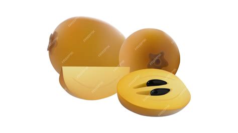 Premium Vector Set Of Fresh Sapodilla Isolated On The White
