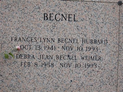 Debra Jean Debbie” Becnel Weimer 1958 1993 Mémorial Find A Grave